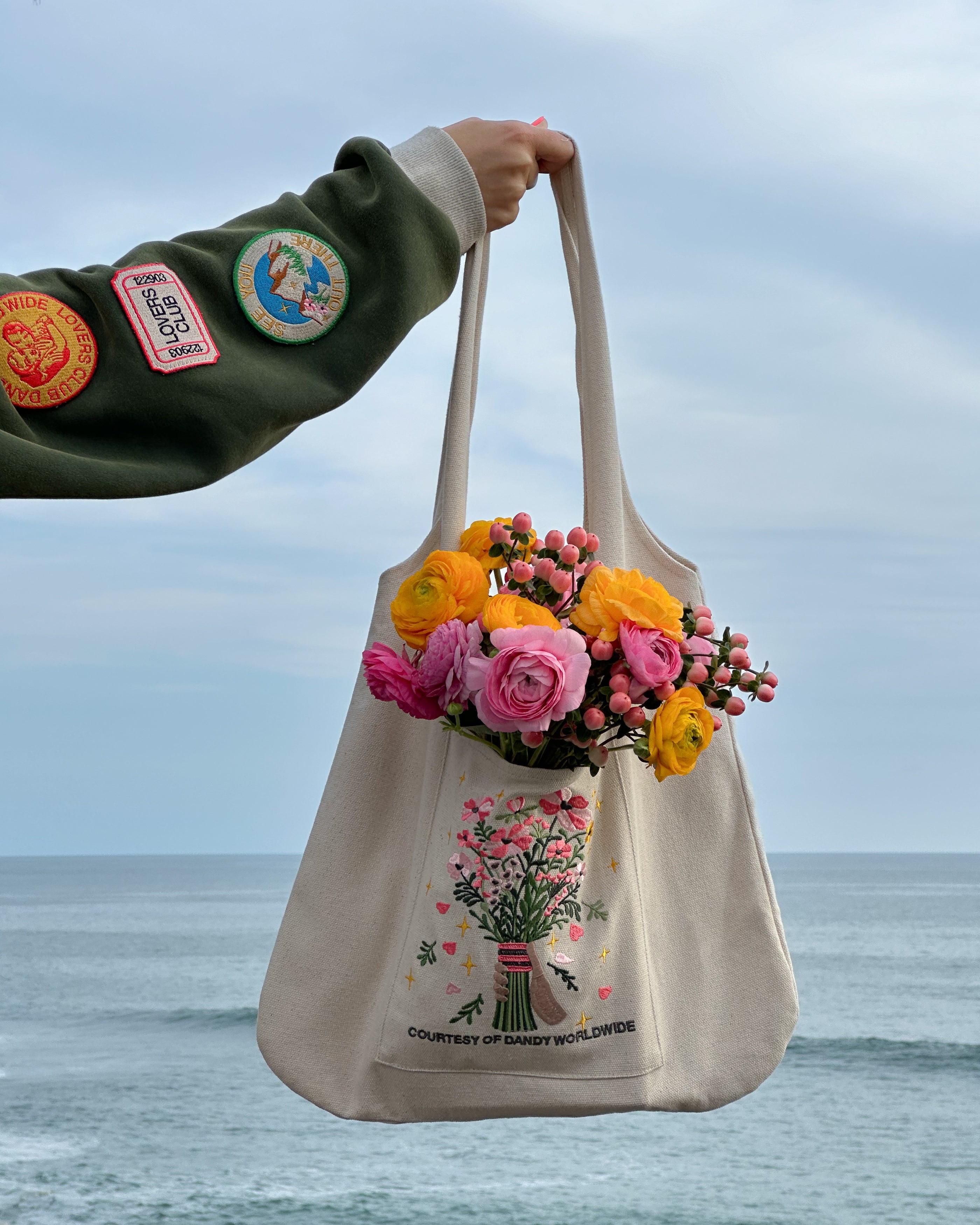 "Gift Giving" Embroidered Tote Bag