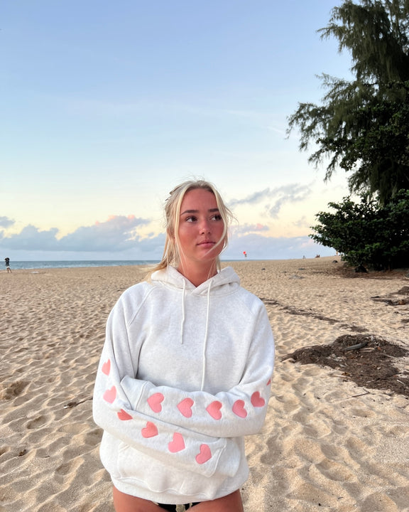 "Heart on My Sleeve" Oversized Lux Hoodie in Heather Gray – Dandy Worldwide