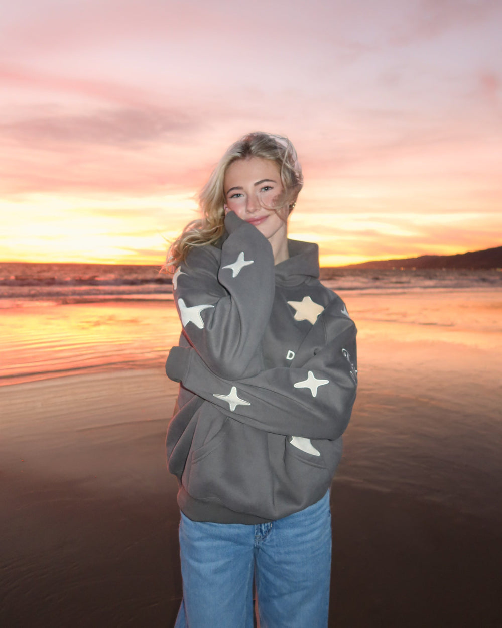 "Lucky Stars" Oversized Lux Hoodie in Dark Gray