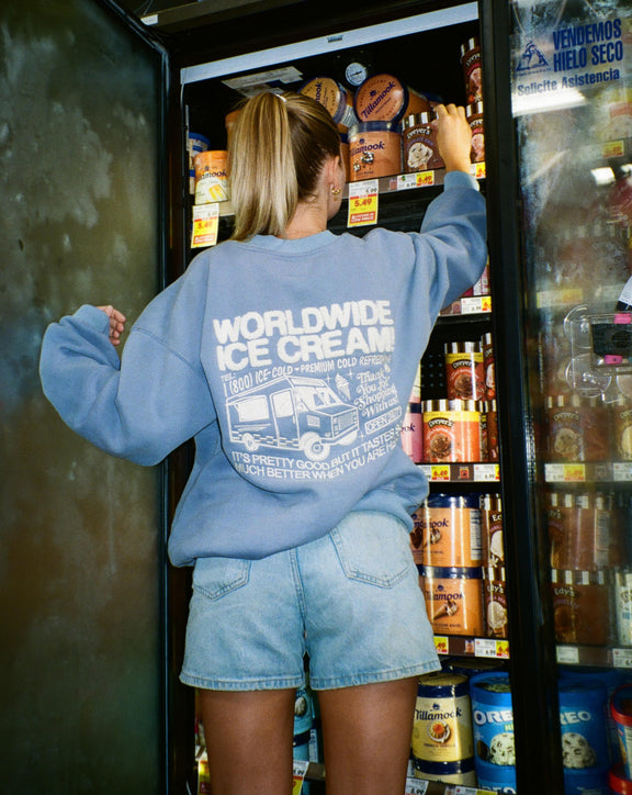 "Ice Cream" Crew Neck in Blue – Dandy Worldwide