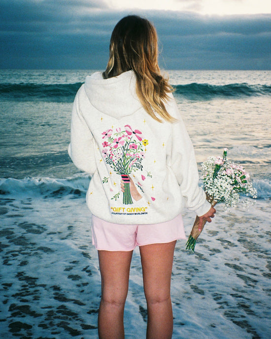 "Gift Giving" Oversized Lux Hoodie in Heather Gray – Dandy Worldwide
