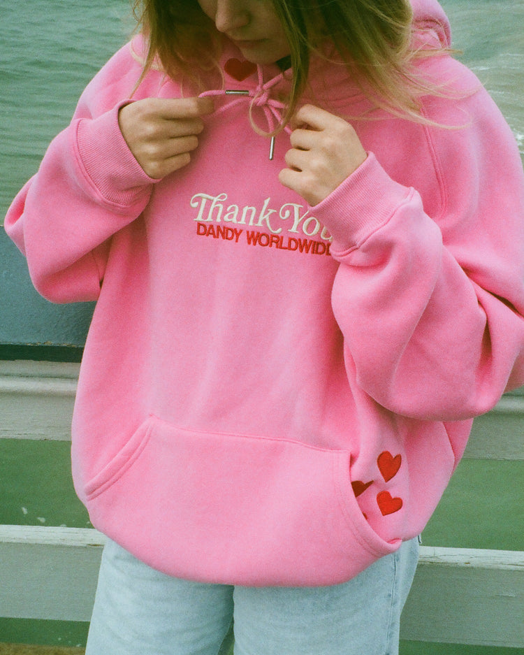 "Quality Time" Oversized Lux Hoodie in Pink – Dandy Worldwide