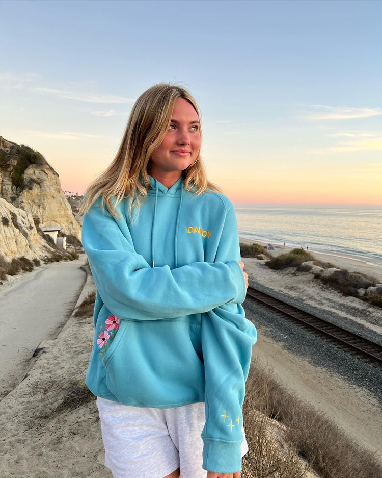 "Gift Giving" Oversized Lux Hoodie in Blue – Dandy Worldwide